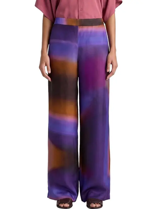 Momoni Printed Viscose Palazzo Trousers - Multicolor