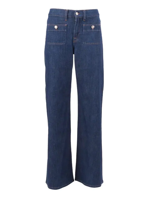 7 For All Mankind Lotta Tailorless Halona Jeans With Patch Pockets - Blu
