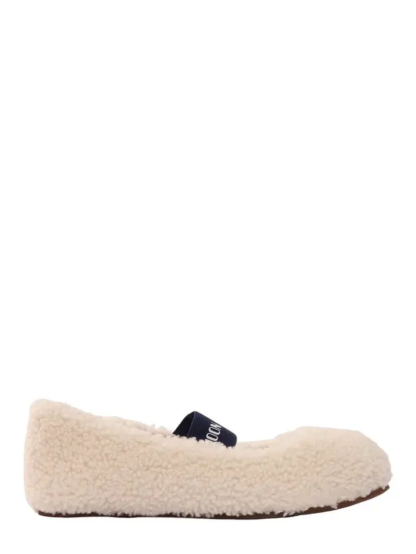 Moon Boot Mb Shearling Ballerina Flats - White