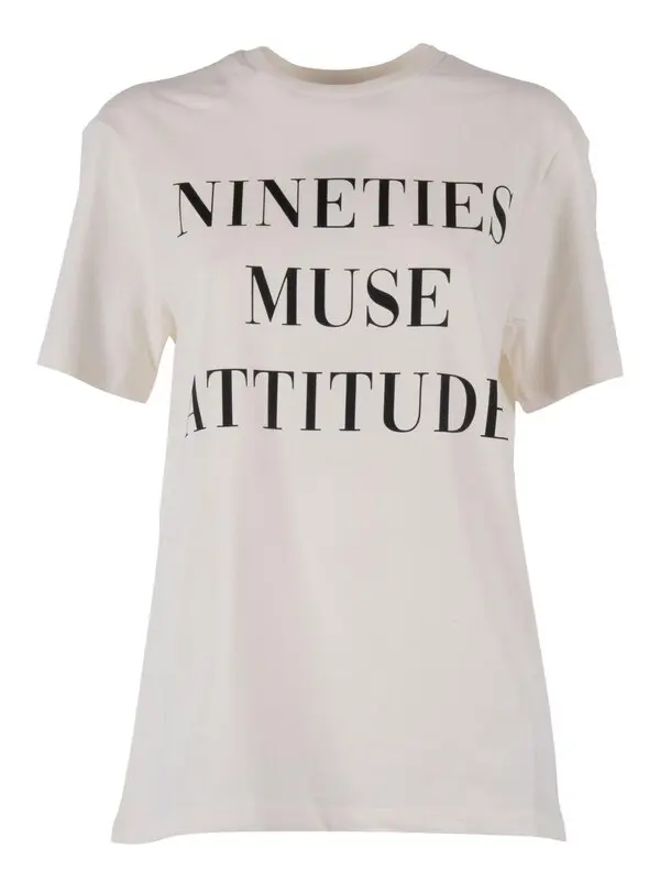 Elisabetta Franchi Nineties Muse Attitude" Cotton T-shirt - White