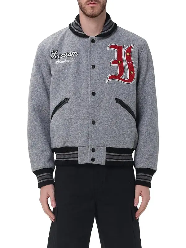 ICECREAM Varsity Bomber Jacket - Grey