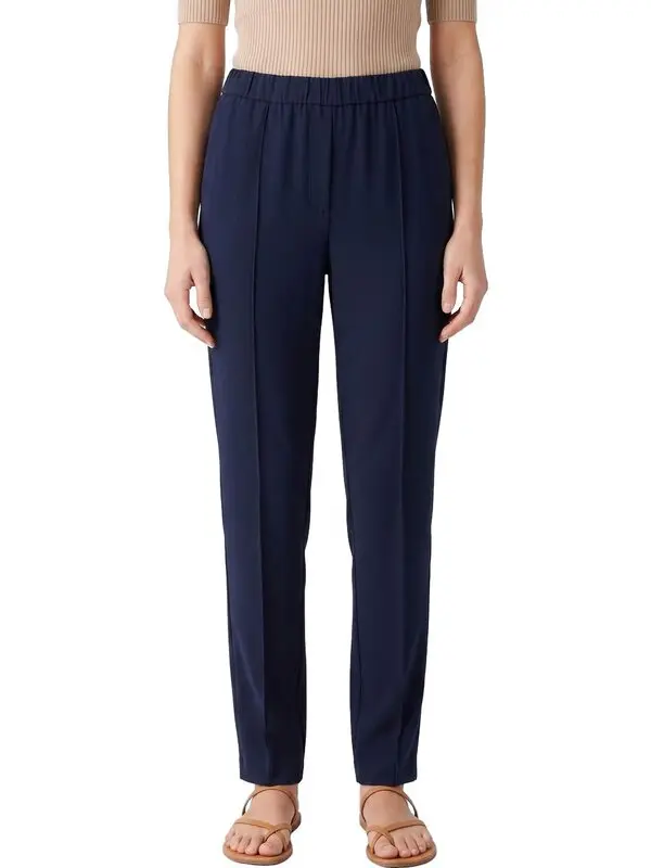 Fabiana Filippi Straight Viscose Blend Trousers - Blue