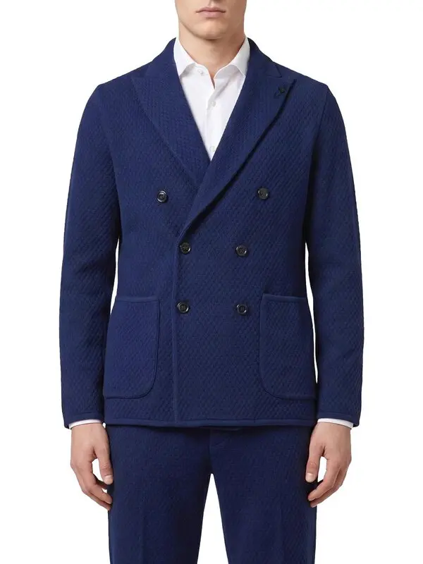 LARDINI Cotton Double-breasted Blazer - Blue