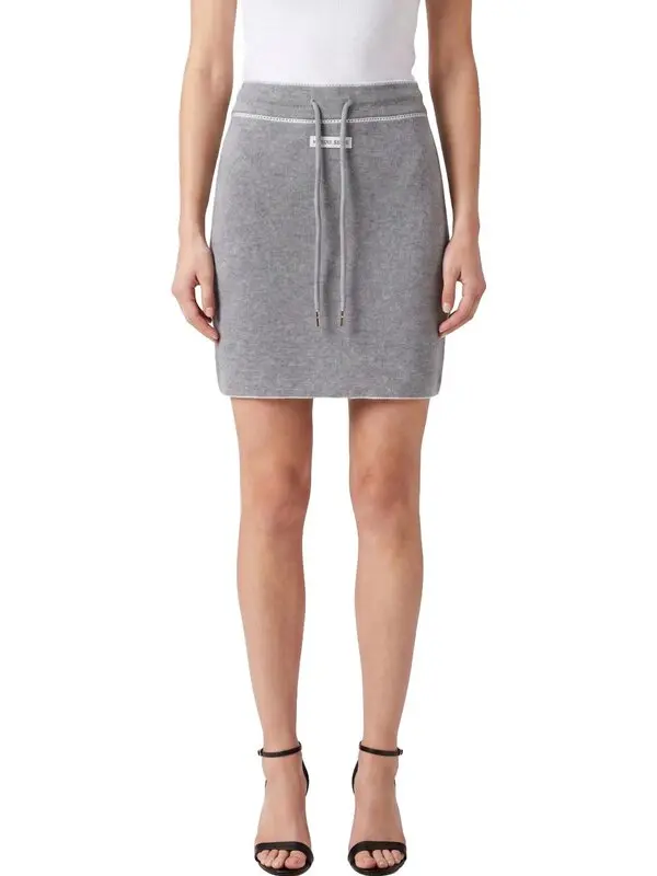 MARINE SERRE Stretch Cotton Mini Skirt - Grey