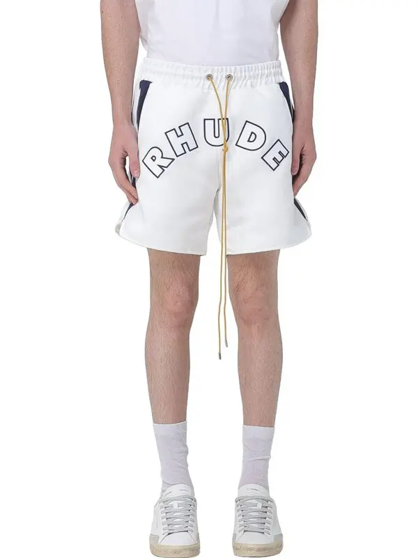Rhude Embroidered Lightning Bolt Shorts - White