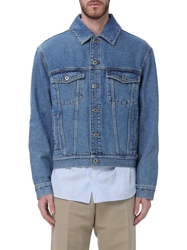 Loewe Embroidered Logo Denim Jacket - Gnawed Blue