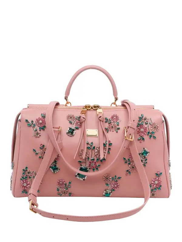Dolce & Gabbana Embellished Top Handle Bag - Pink