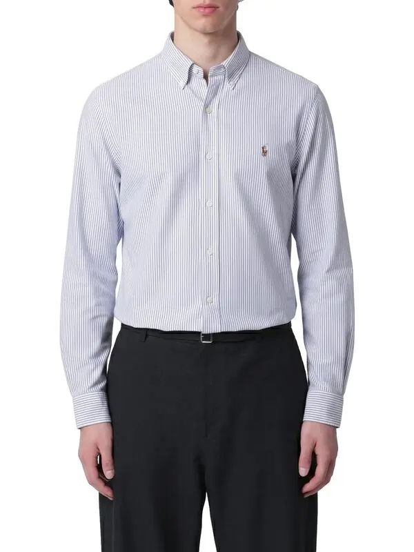 Polo Ralph Lauren Striped Cotton Poplin Shirt - Blue