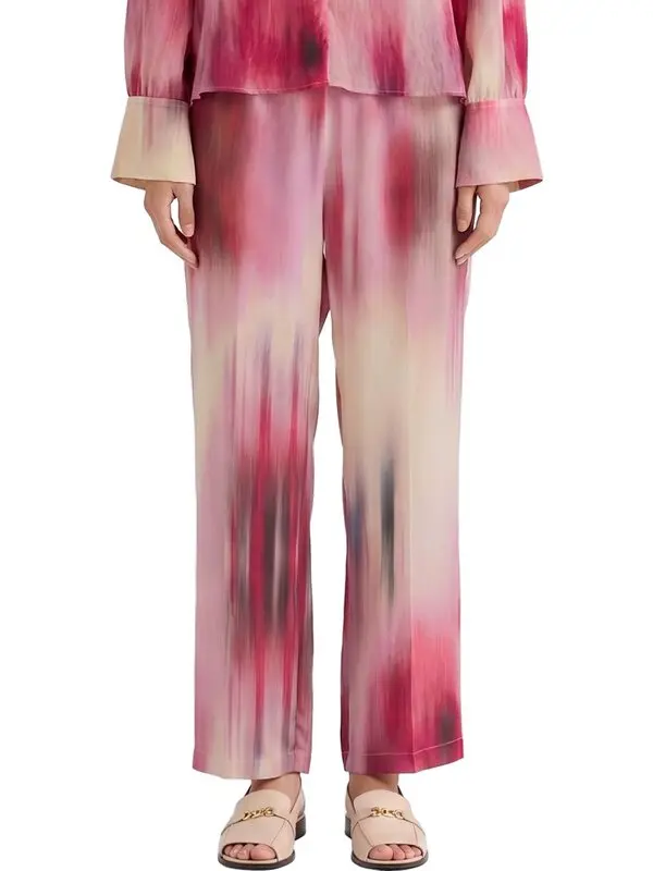 Momoni Printed Viscose Palazzo Trousers - Fuchsia