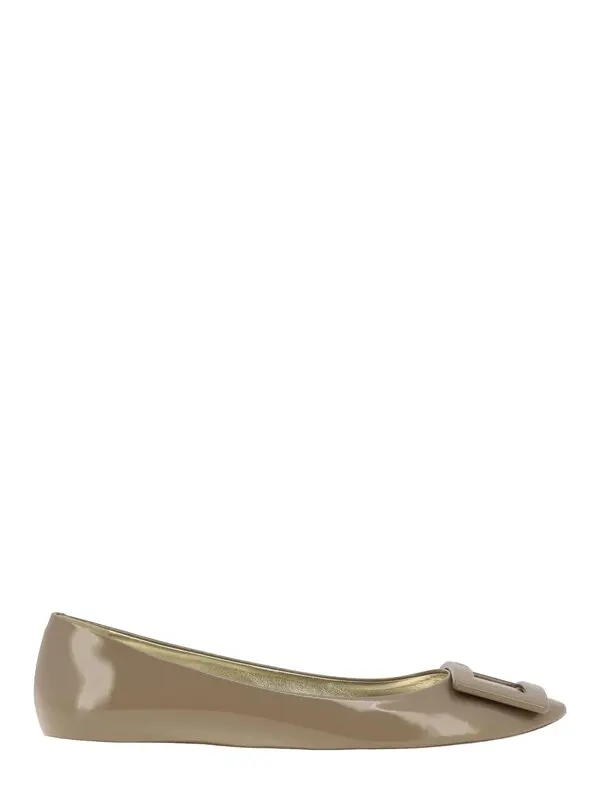 ROGER VIVIER Patent Leather Ballerina Flats - Dove Grey