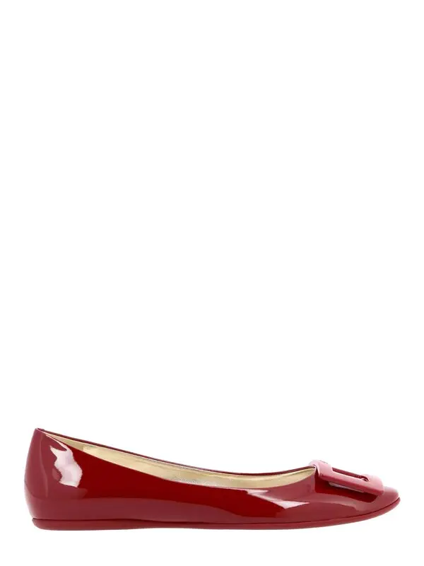 ROGER VIVIER Gommette Patent Leather Ballerina Flats - Red