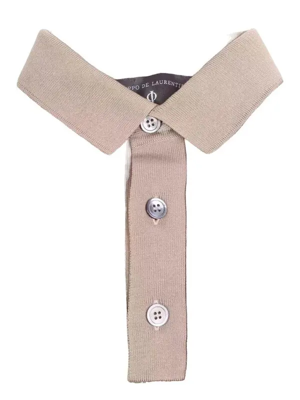 FILIPPO DE LAURENTIIS Ribbed-knit Short-sleeve Polo Shirt - Neutrals