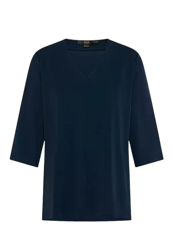 Seventy V-neck Three-quarter Sleeve Sweater - Blue