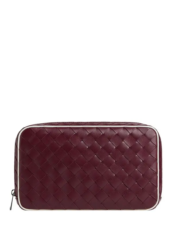 Bottega Veneta Intrecciato Zipped Pouch - Red