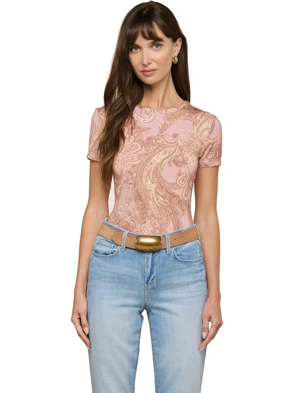 L'Agence Ressi Fitted T-shirt - Mauve/multi Traditional Paisley