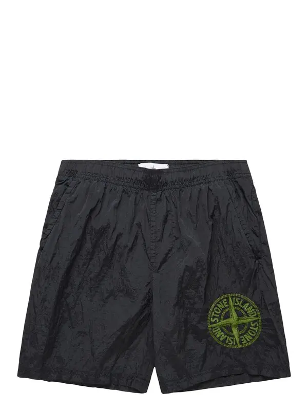Stone Island Logo Detail Relaxed Fit Shorts - Black