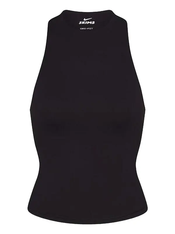 NIKESKIMS Matte Mock Neck Racer Tank - Black