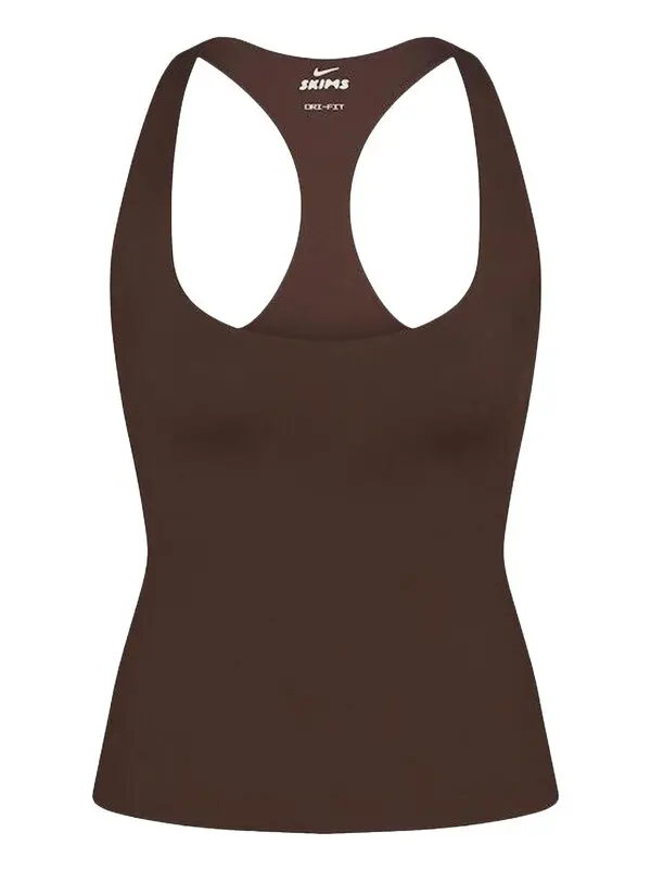 NIKESKIMS Matte Mock Neck Racer Tank - Brown
