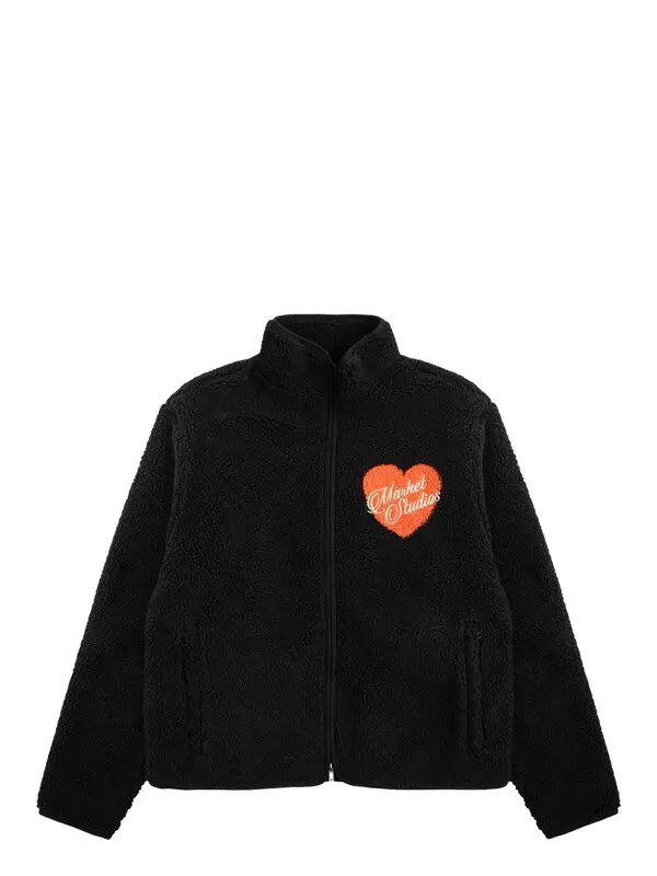 MARKET X Betty Boop Heart Logo Fleece Jacket - Black