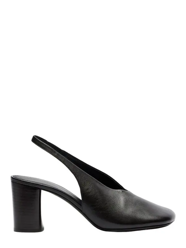 LEMAIRE Square Toe Open-heeled High-heeled Sandals - Black