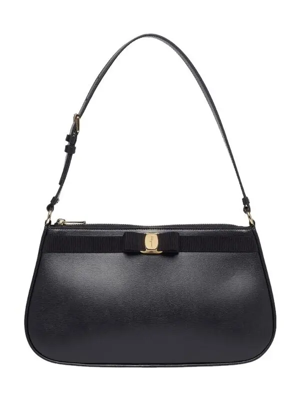FERRAGAMO Vara Bow Shoulder Bag - Black