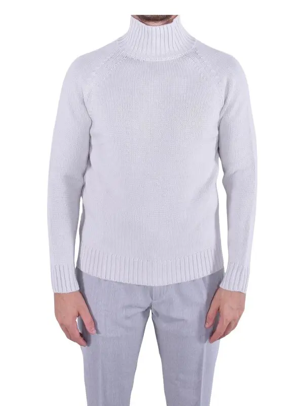 Eleventy Ribbed Turtleneck Knitted Sweater - White