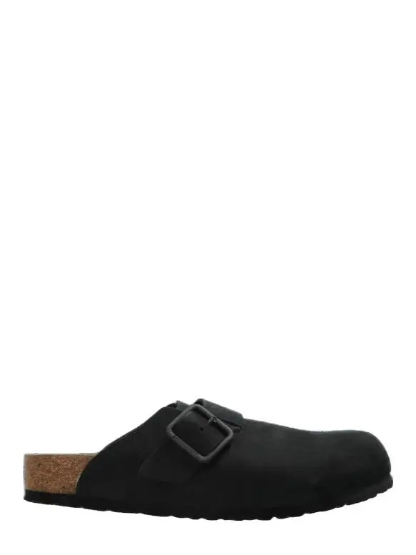 BIRKENSTOCK Buckle Leather Clogs - Black