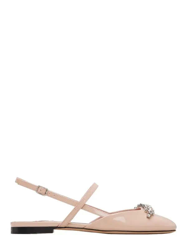 JIMMY CHOO Belinda Slingback Flats With Crystal Embellishments - Macaron Color