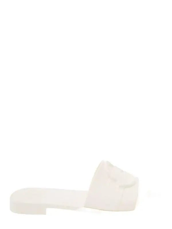 Moncler Open Toe Logo Slides - Milky White