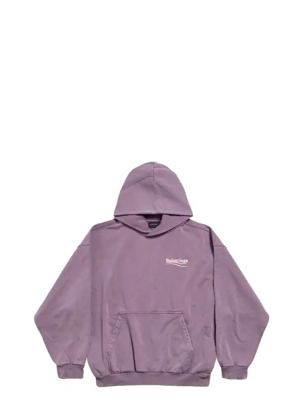 Balenciaga Political Campaign Medium Fit Hoodie - Purple