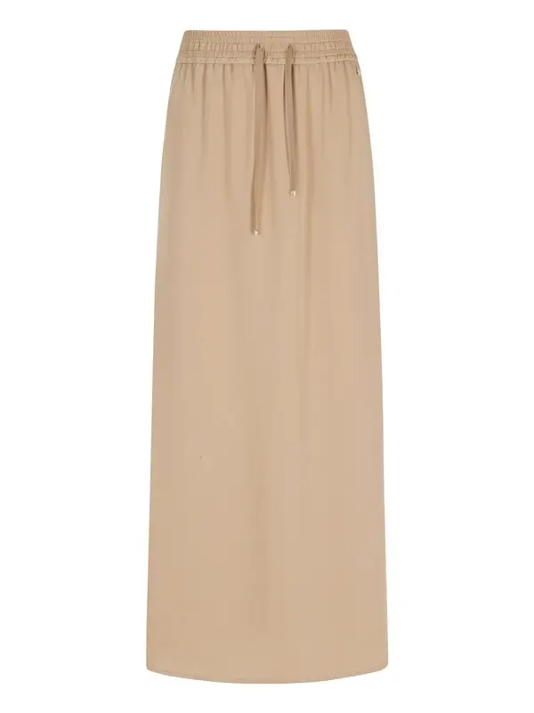 Herno Elastic Waist Drawstring Skirt With Back Slit - Nude