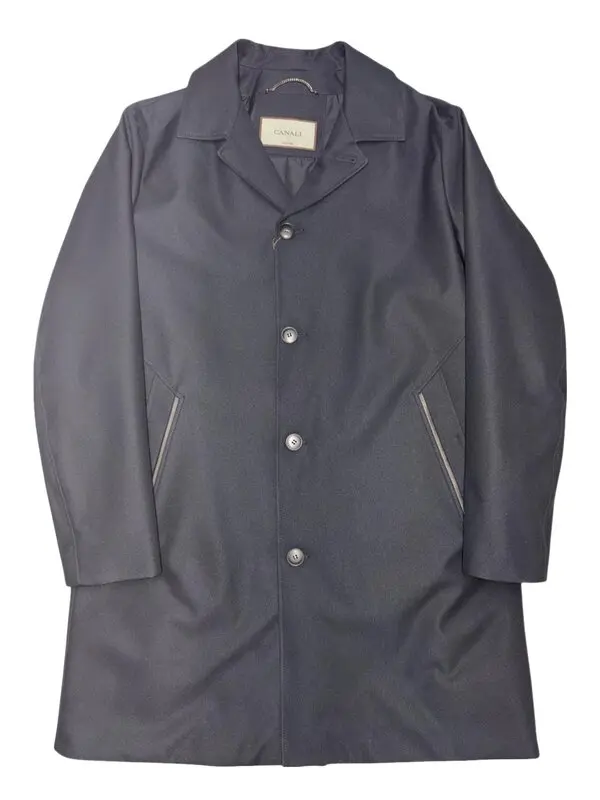 Canali Button-down Collar Coat - Grey
