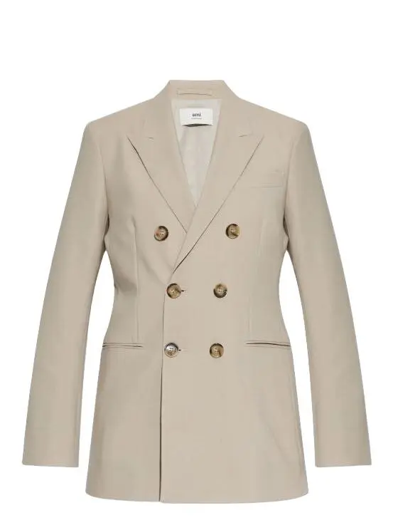 Ami Double-breasted Tailored Blazer - Nude