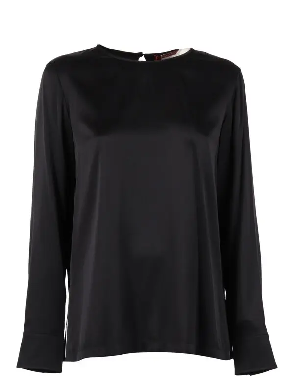 Max Mara Lodi Crewneck Long Sleeve Top - Black