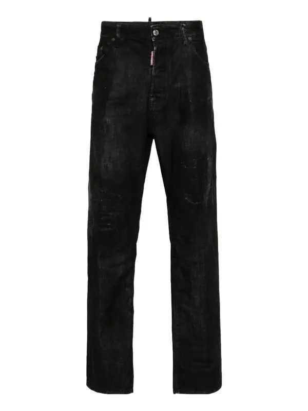 Dsquared2 Distressed Straight-leg Jeans - Black