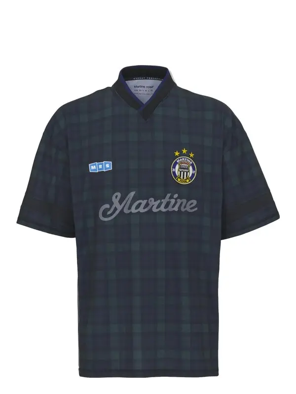 Martine Rose Check Graphic Print Jersey T-shirt - Black Tartan