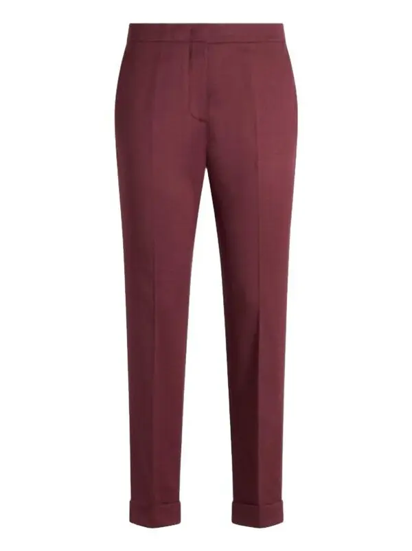 Etro Cropped Stretch Trousers - Burgundy