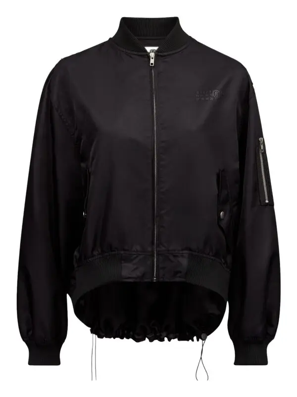 MAISON MARGIELA Logo-printed Zip-up Jacket - Black