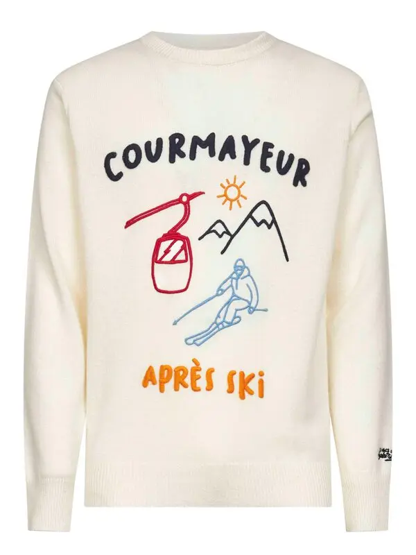 MC2 SAINT BARTH Courmayeur Embroidered Crewneck Jumper - Ivory