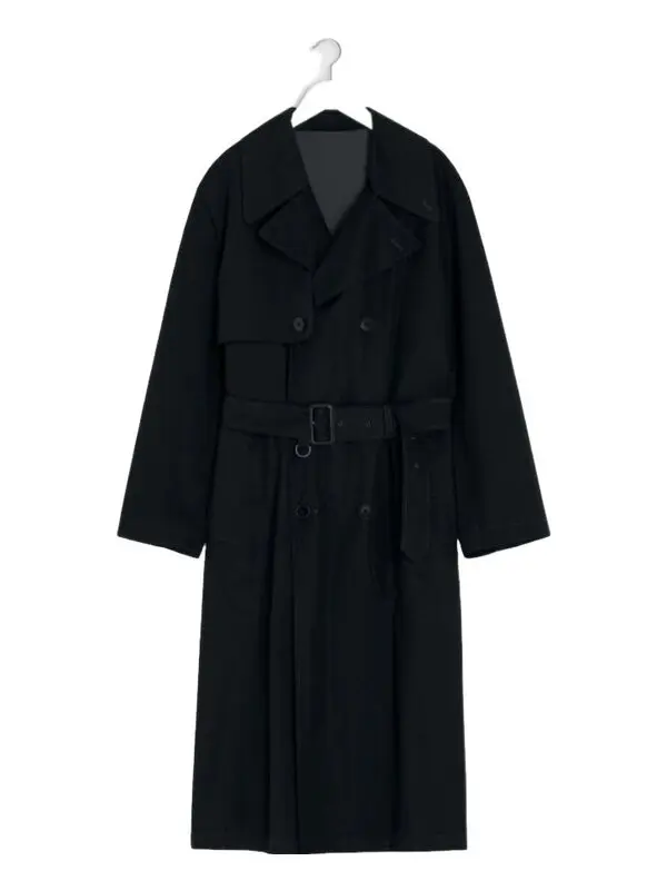 LEMAIRE Double-breasted Trench Coat - Black