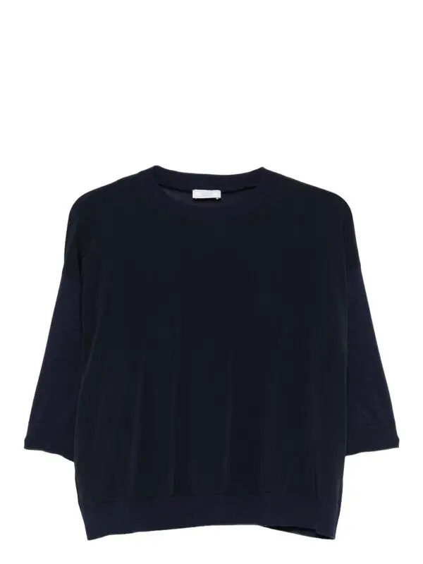 Peserico Panelled Knitted Top - Black