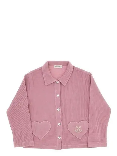 GOLDEN GOOSE Waffle-knit Cardigan - Pink