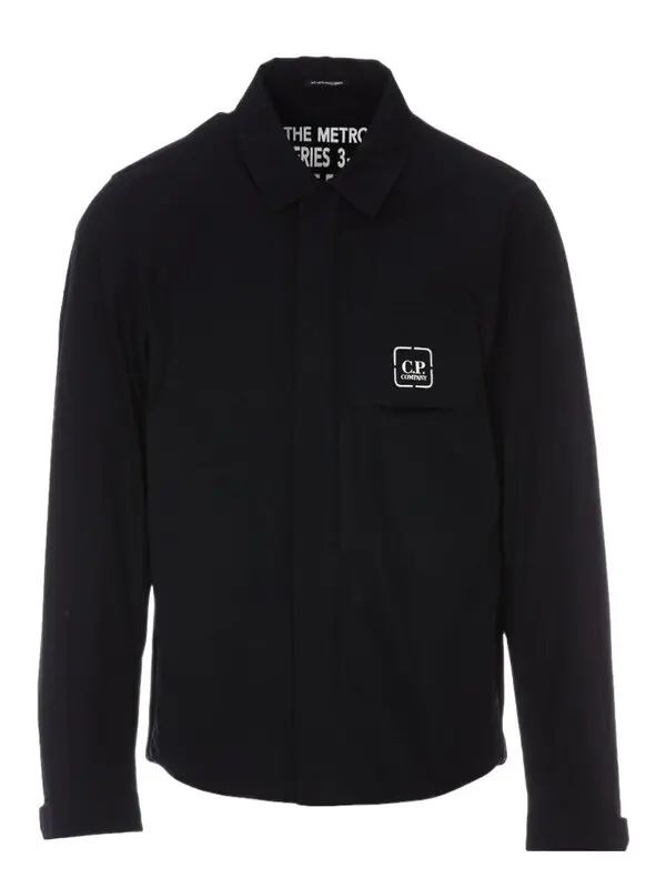 C.P. COMPANY Logo Printed Long-sleeve Shirt - Black