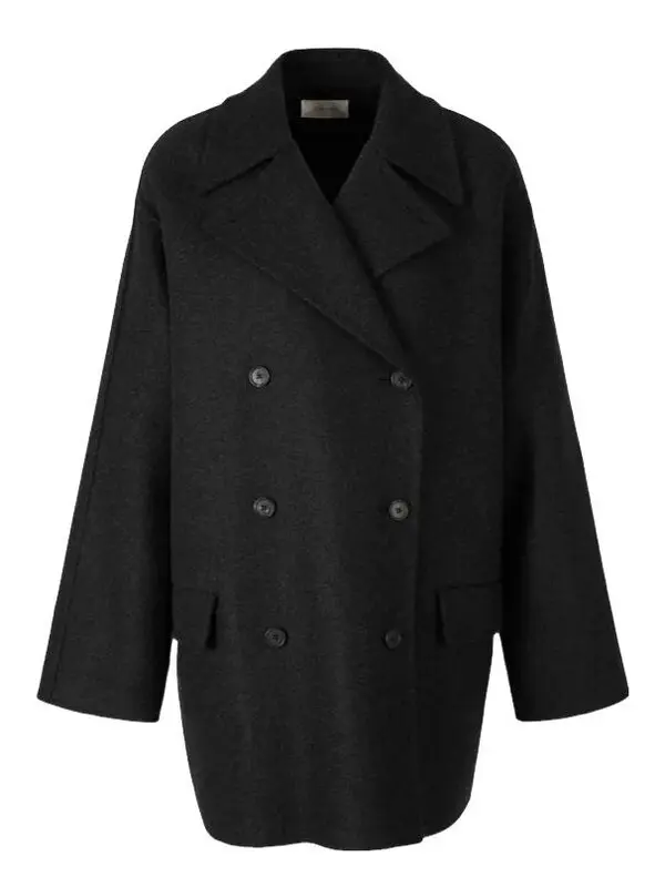 THE ROW Long Sleeved Double-breasted Coat - Dark Charcoal Gray