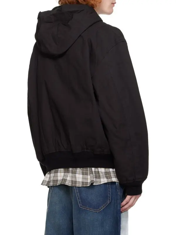 Acne Studios Zippered Casual Jacket With Drawcord Hood - Black