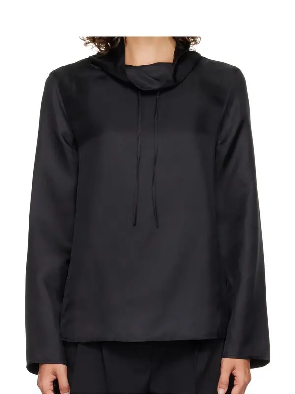 Loulou De Saison Long-sleeved Drawstring Blouse - Black