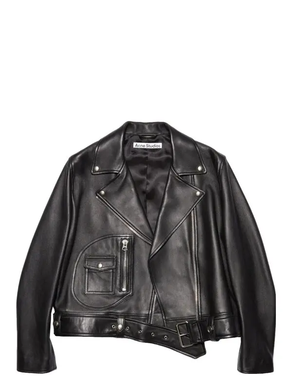 Acne Studios Leather Biker Jacket - Black