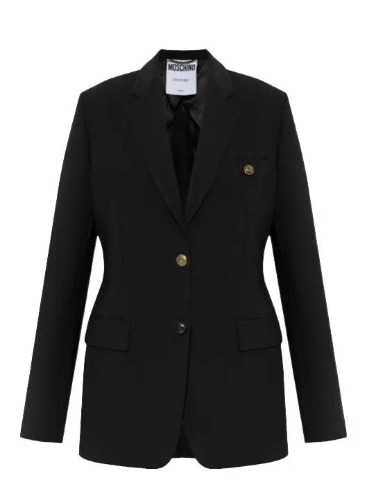 Moschino Single-breasted Crepe Blazer - Black