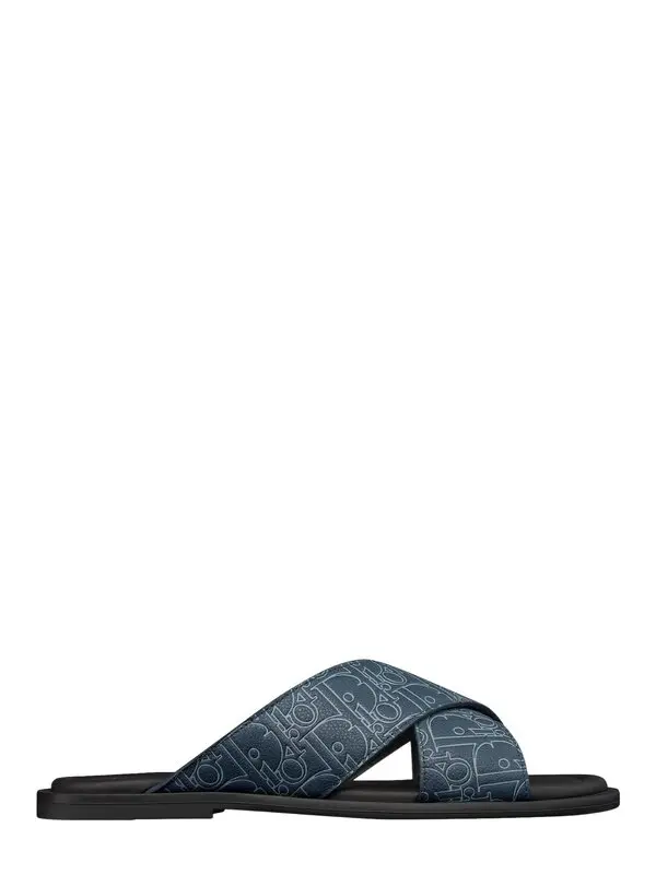 Dior Alias Embellished Leather Sandals - Navy Blue