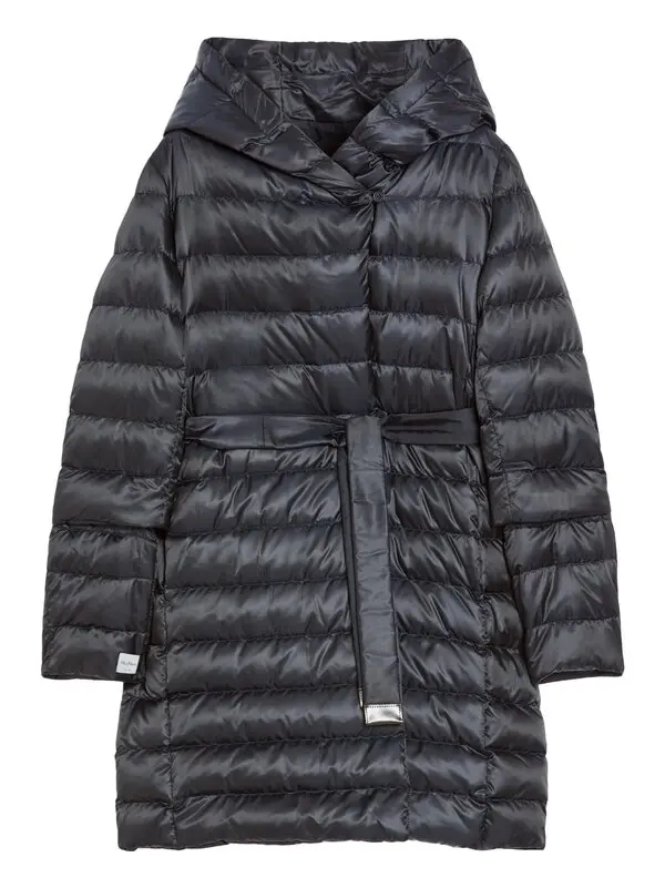 Max Mara Reversible Down Jacket In Water-repellent Satin - Midnight Blue